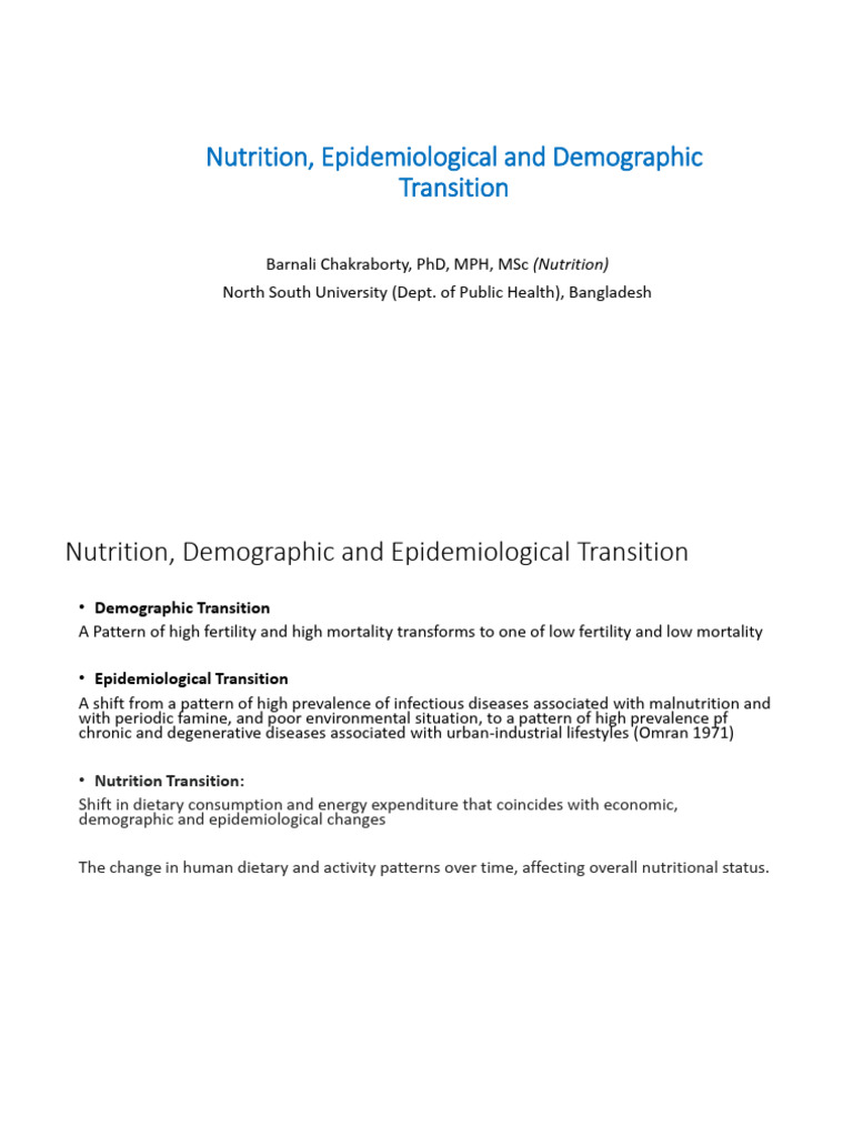 Nutrition and Demographic Transitions Explained | PDF | Nutrition ...