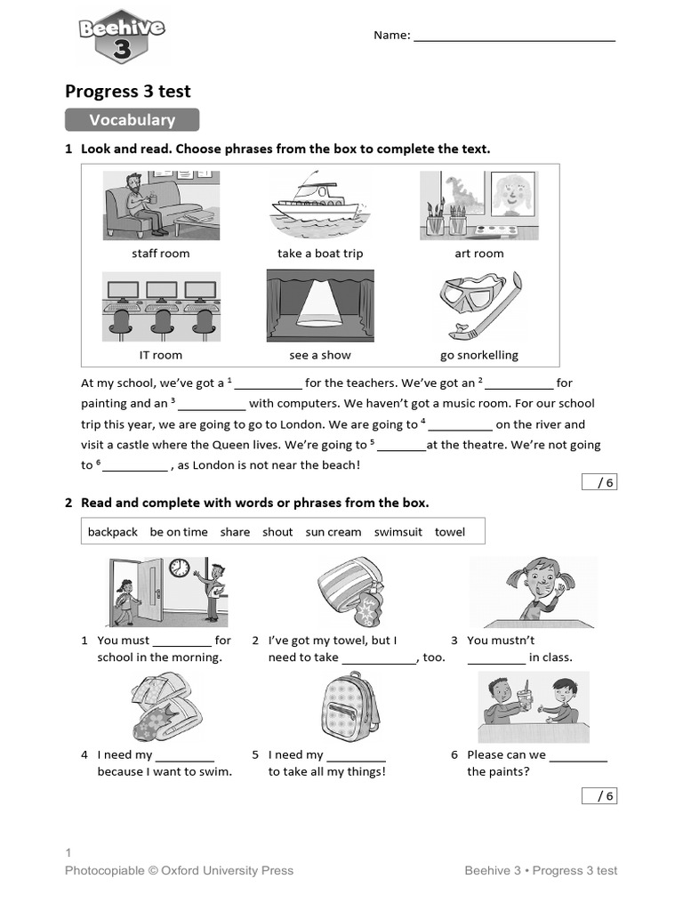 Beehive 3 Unit 3 Test Overview | PDF
