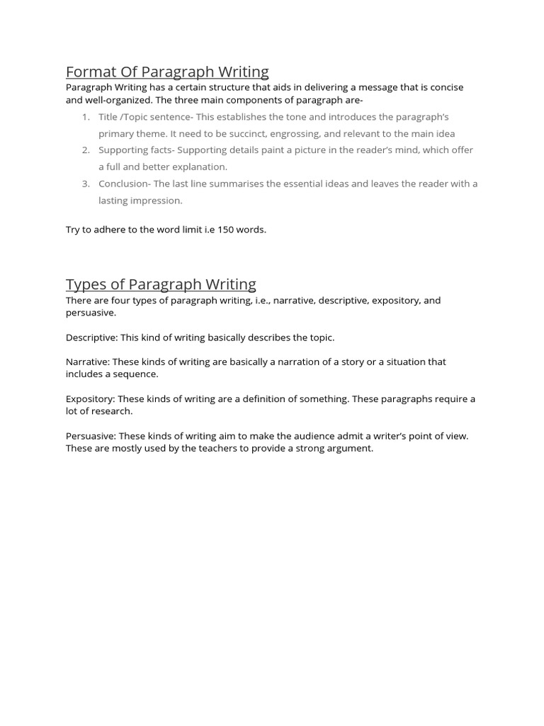 Guide to Effective Paragraph Writing | PDF