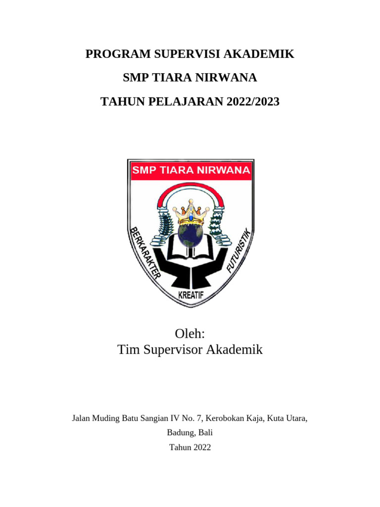 Program Supervisi Akademik 2022 | PDF