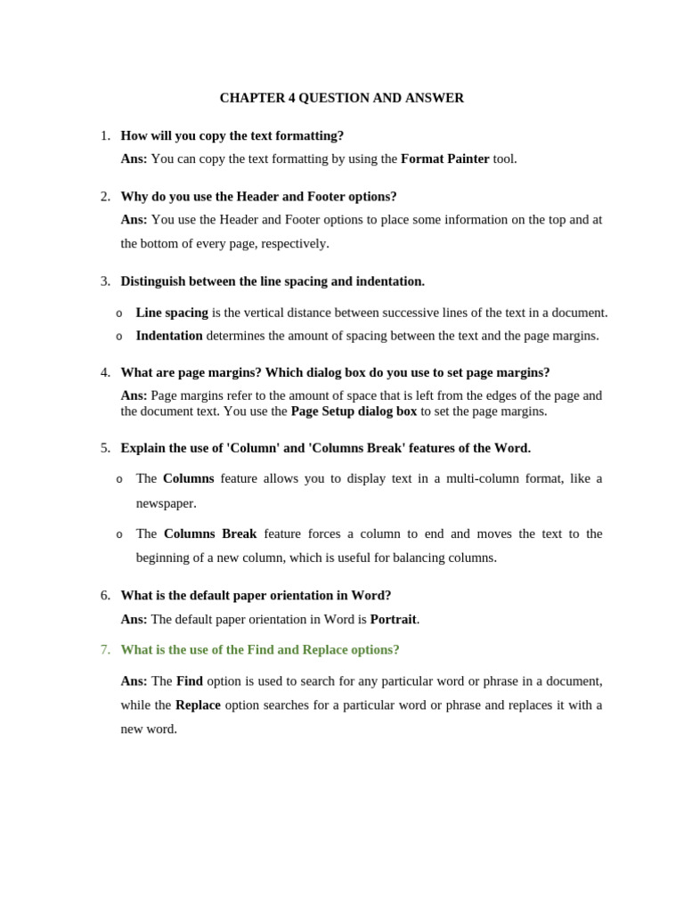 Grade 4 Question and Answer Chapter 4 | PDF