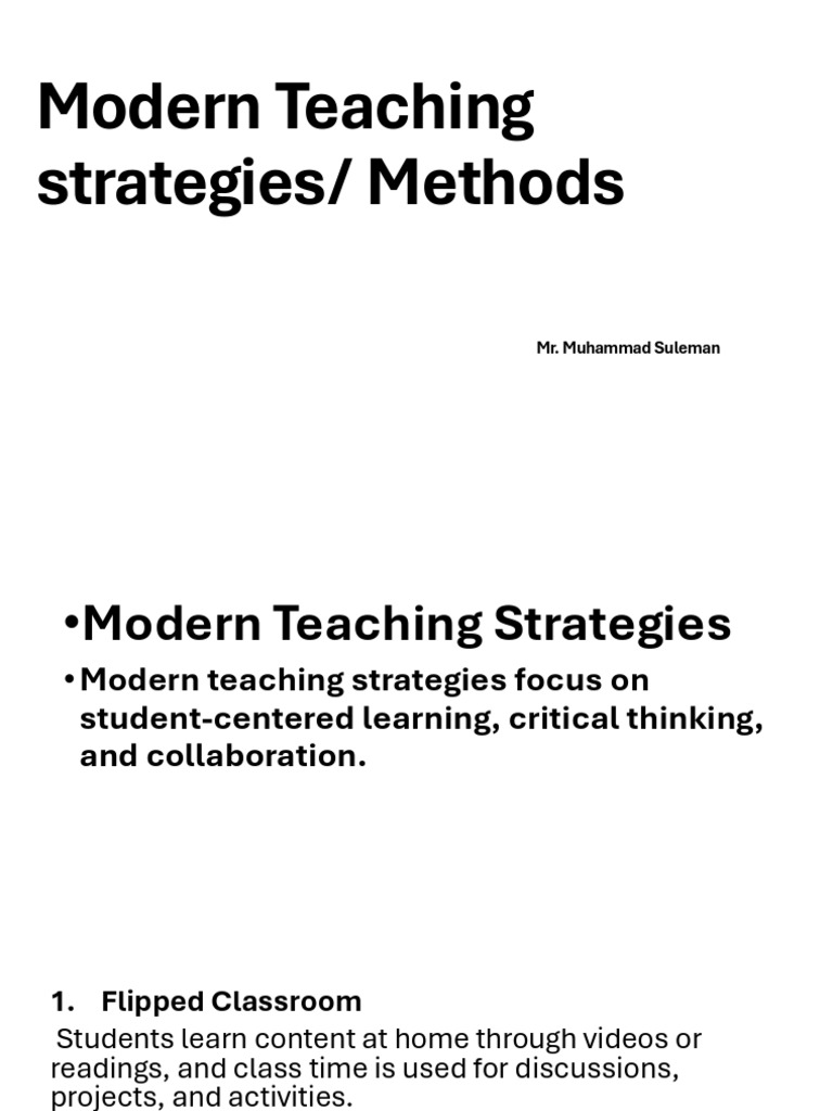 Modern Teaching Strategies and Methods | PDF | Learning | Behavior ...
