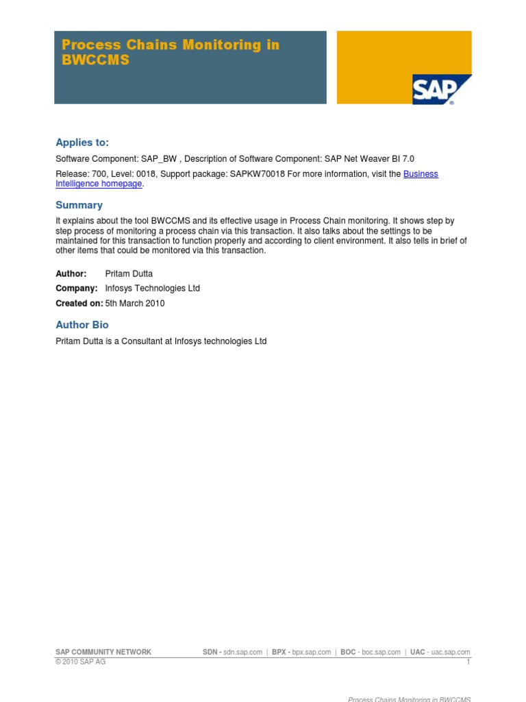 Process Chains Monitoring in BWCCMS | PDF | Computer Monitor | Computer ...