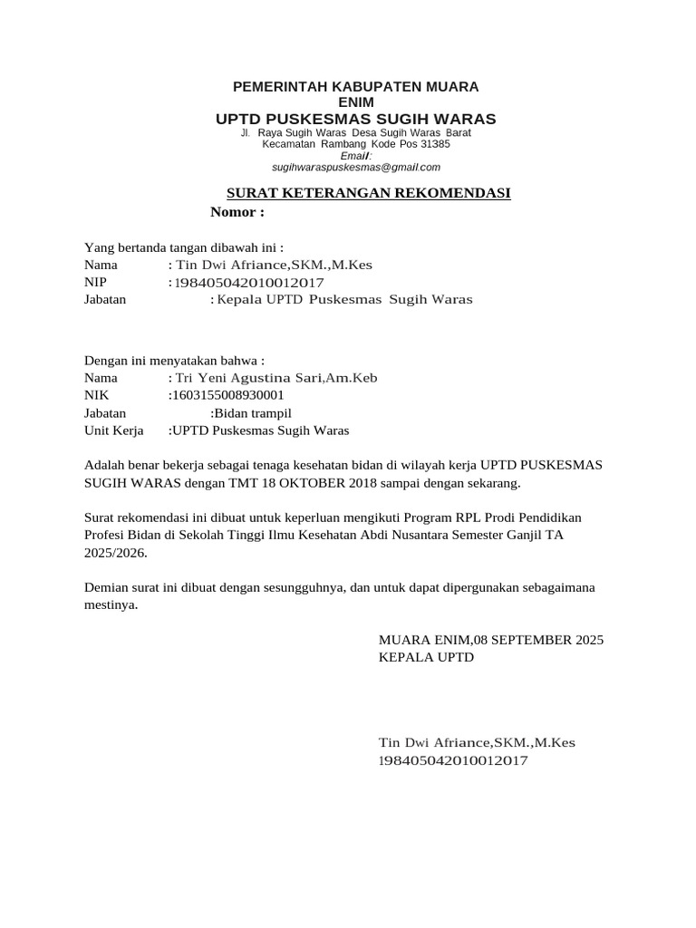 Surat Rekom RPL Abus | PDF