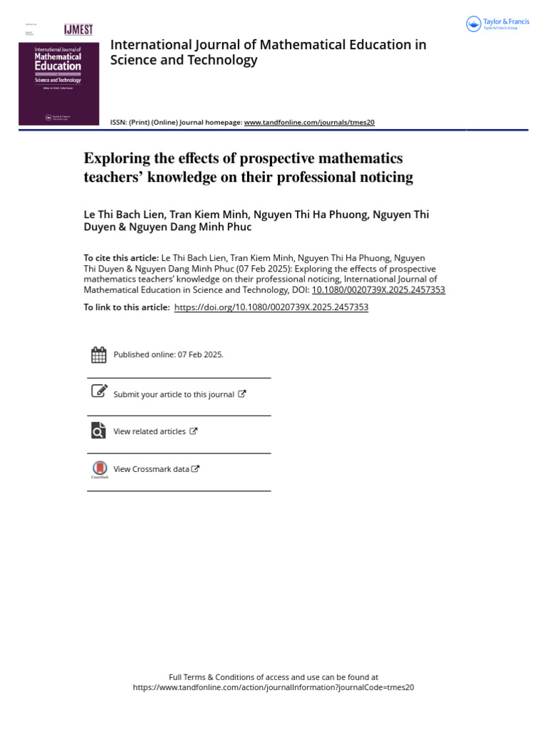 Exploring The Effects of Prospective Mathematics Teachers Knowledge On ...
