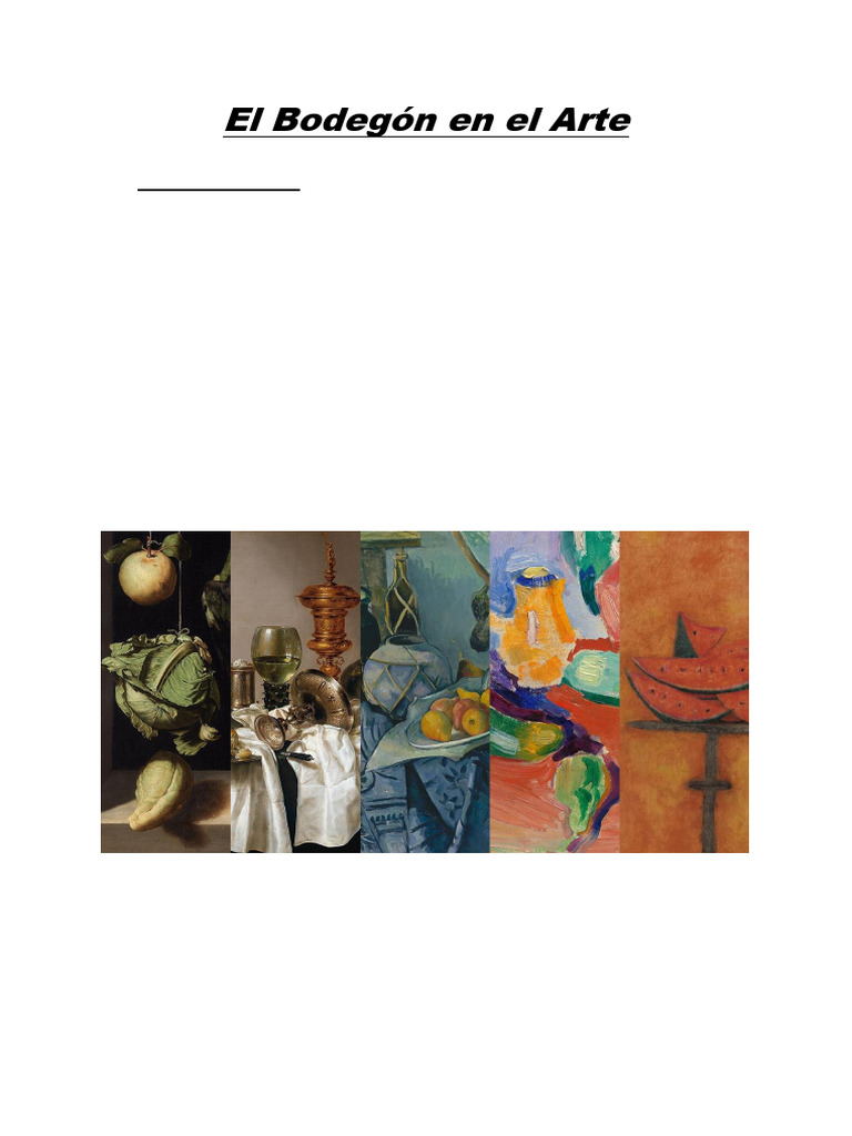 El Bodegón: Arte y Características | PDF | Naturaleza muerta | Artes ...