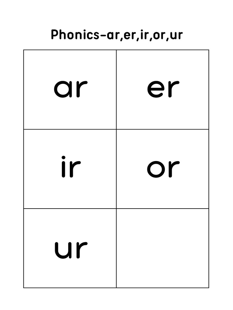 Phonics Ar, Er, Ir, Or, Ur | PDF
