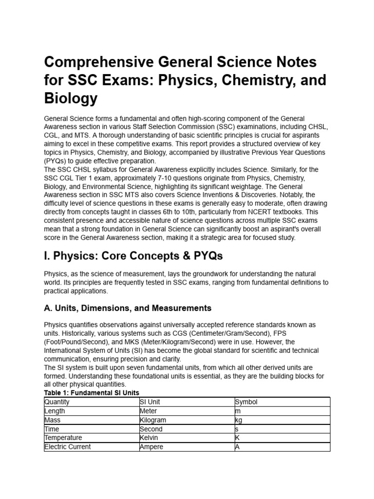 SSC Exam Syllabus and PYQs | PDF | Nuclear Physics | Atomic Nucleus