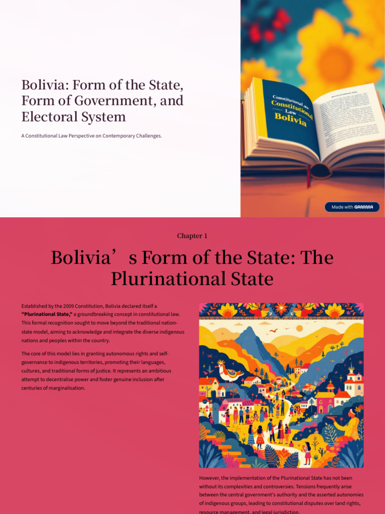 Bolivia Form of The State Form of Government and Electoral System | PDF ...