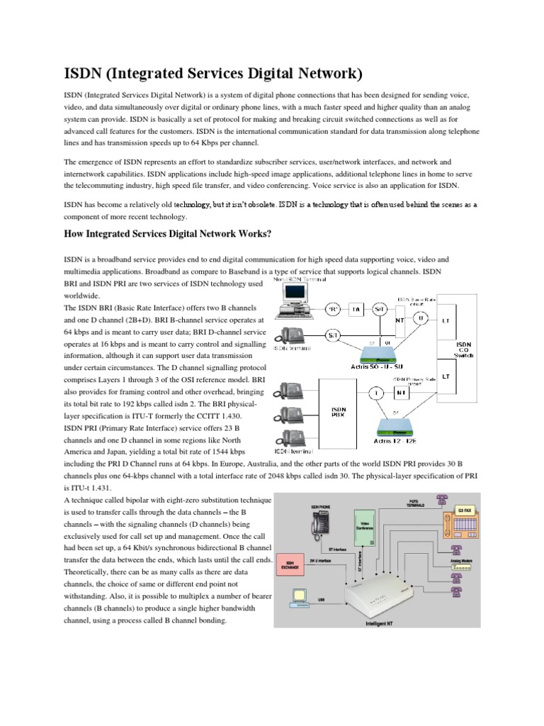 How Integrated Services Digital Network Works? | PDF | Data ...