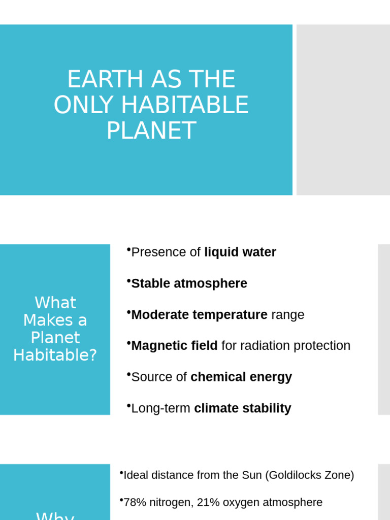 Earth: The Only Habitable Planet | PDF | Planetary Habitability | Earth