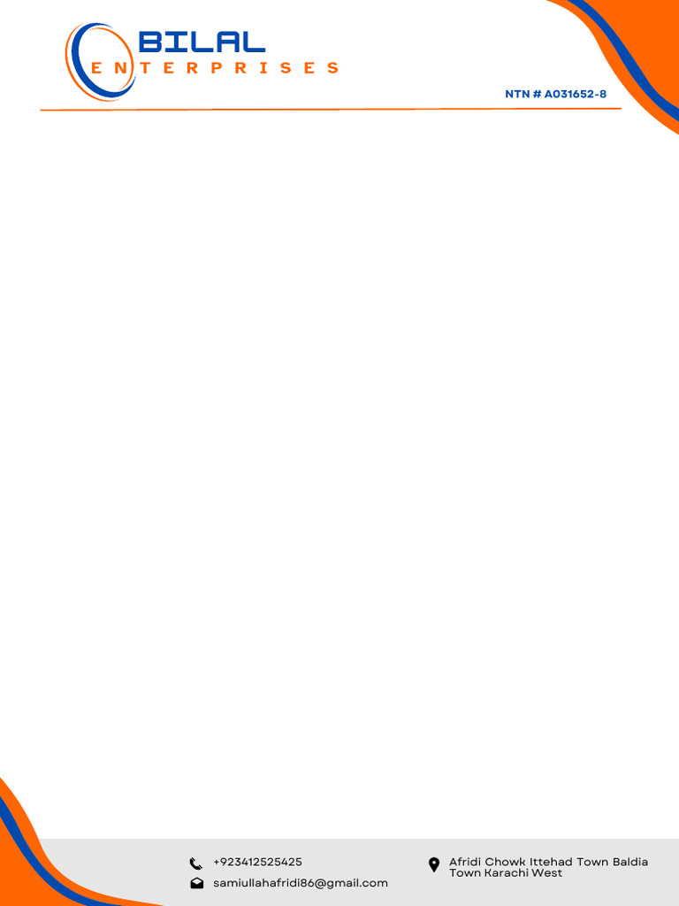 Bilal Enterprises Letter Head | PDF