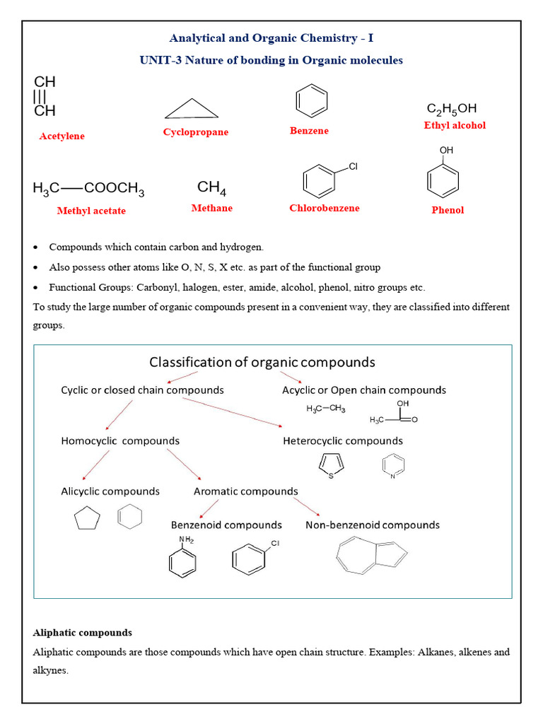 Organic Chemistry Bonding and Nomenclature | PDF | Aromaticity | Benzene
