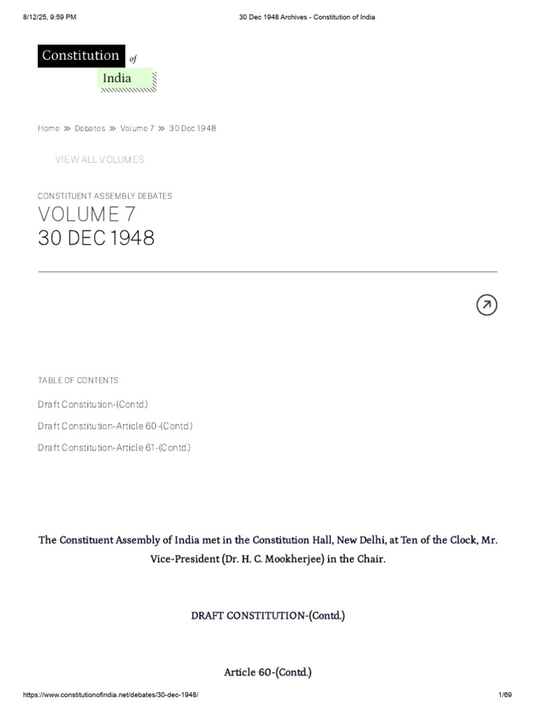 Constituent Assembly Debates: Dec 30, 1948 | PDF | All India Muslim ...