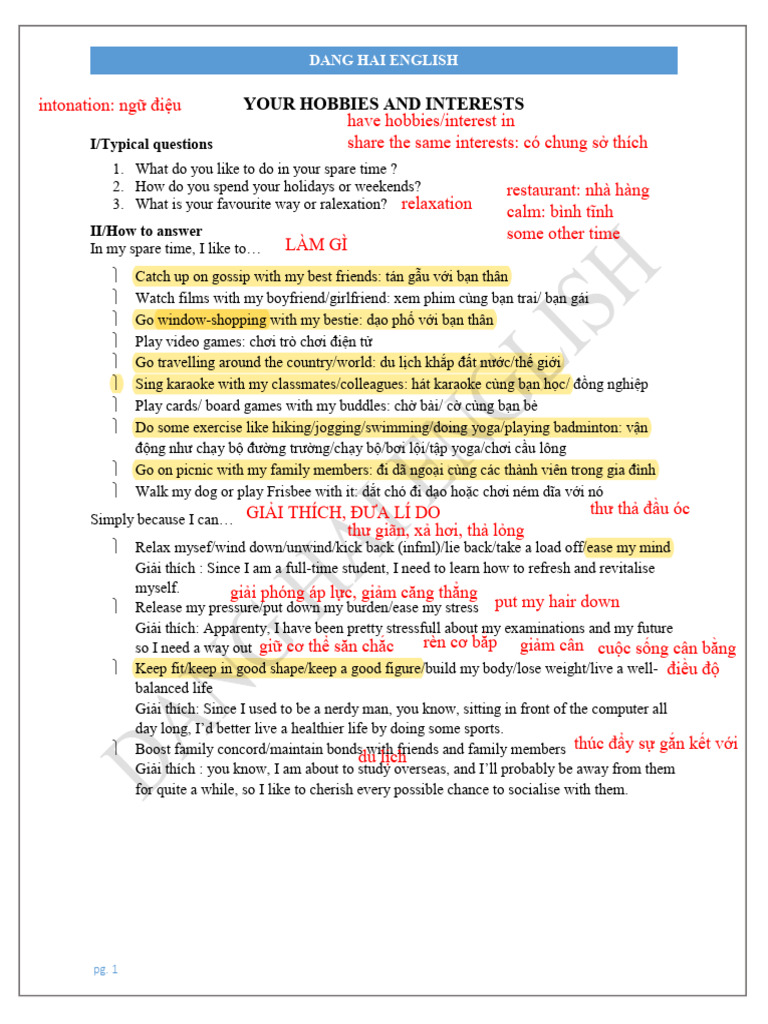 2.your Hobbies | PDF