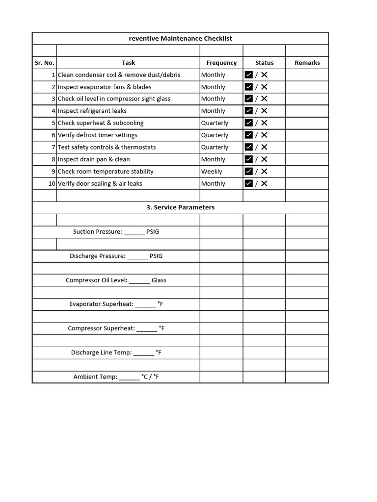 Monthly HVAC Maintenance Checklist | PDF