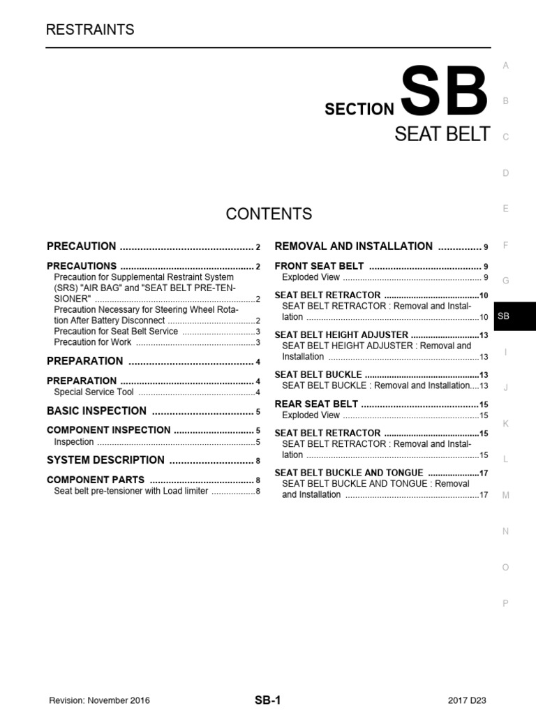 Seat Belt: Section | PDF | Seat Belt | Airbag