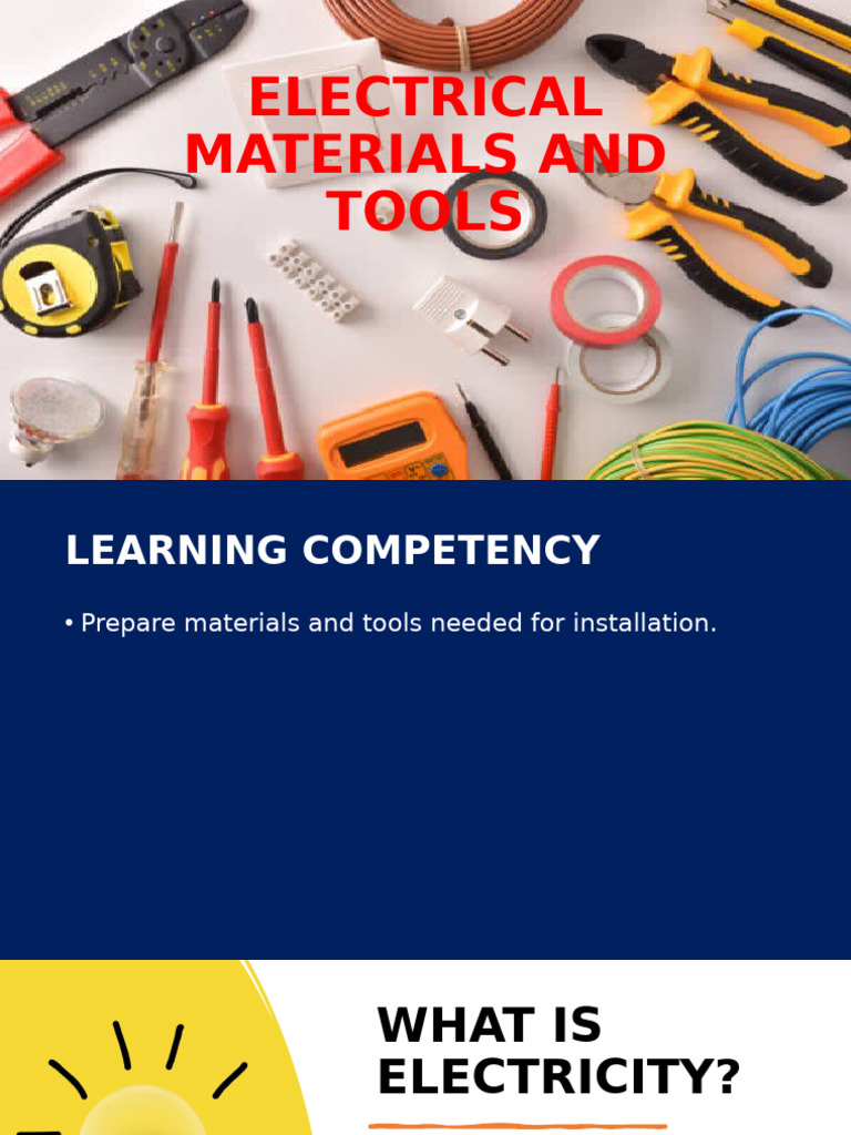 Essential Electrical Materials Overview | PDF | Electricity | Wire