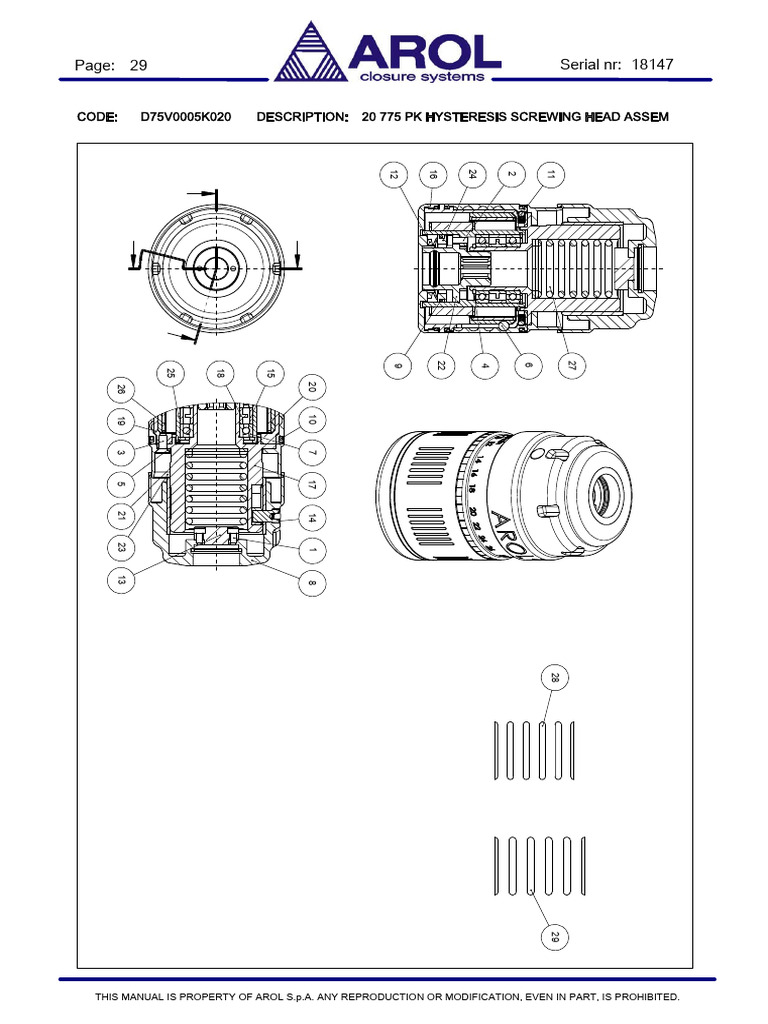 AROL S.p.A. Parts Manual Overview | PDF | Mechanical Engineering