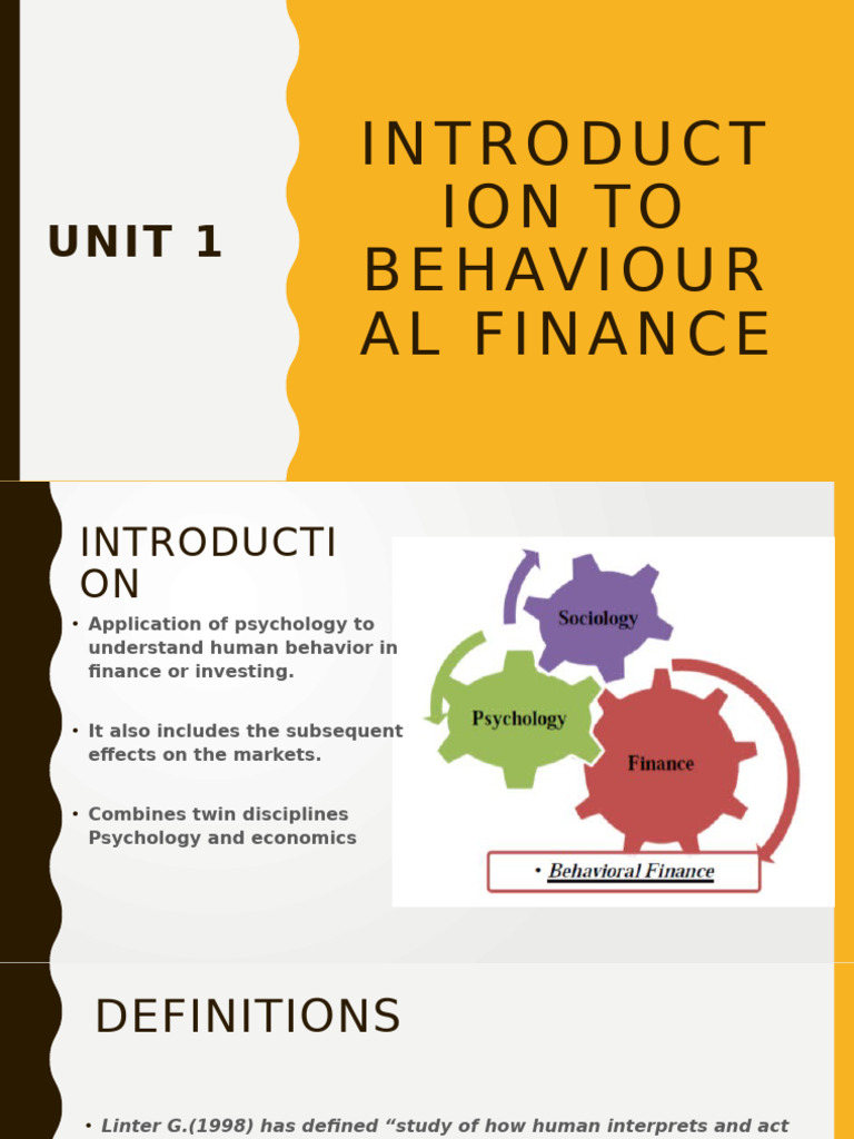 Introduction to Behavioral Finance Concepts | PDF | Behavioral ...