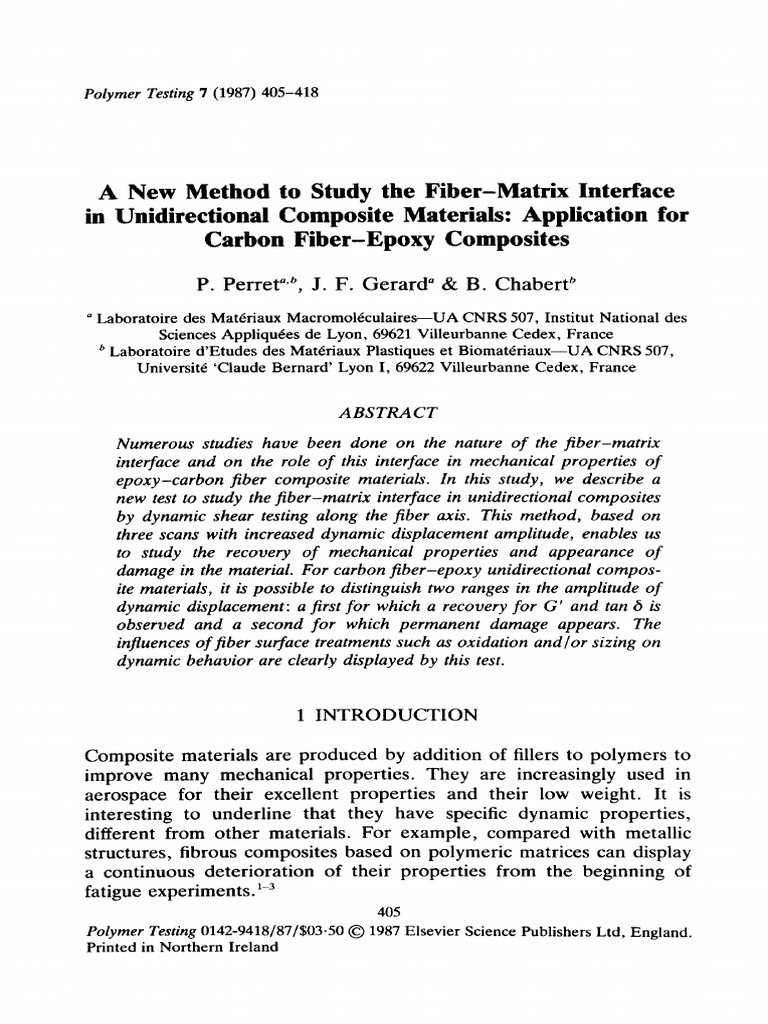 Fiber-Matrix Interface Testing in Composites | PDF | Composite Material ...