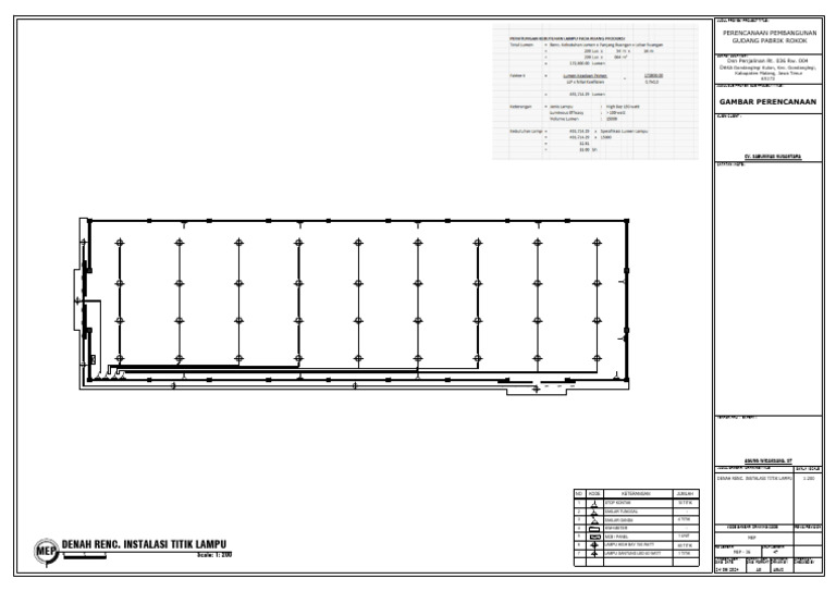 Denah Instalasi Titik Lampu MEP | PDF