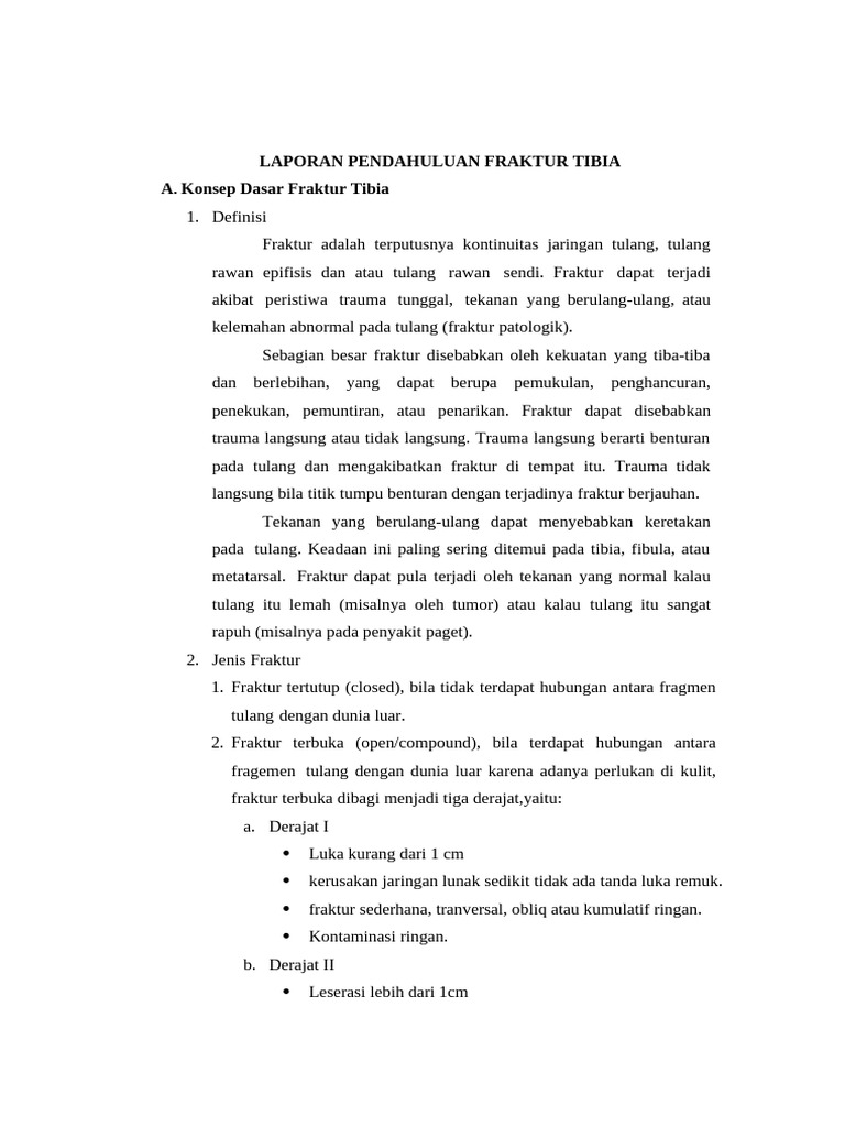 Laporan Pendahuluan Fraktur Tibia Fibula | PDF