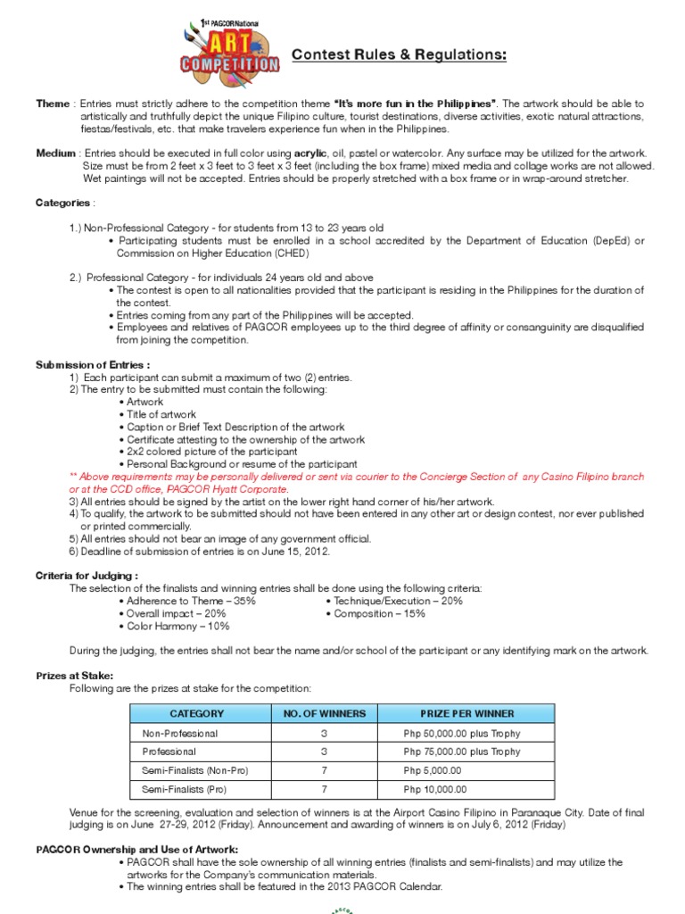 Philippine Art Competition Guidelines | PDF | Philippines | Paintings
