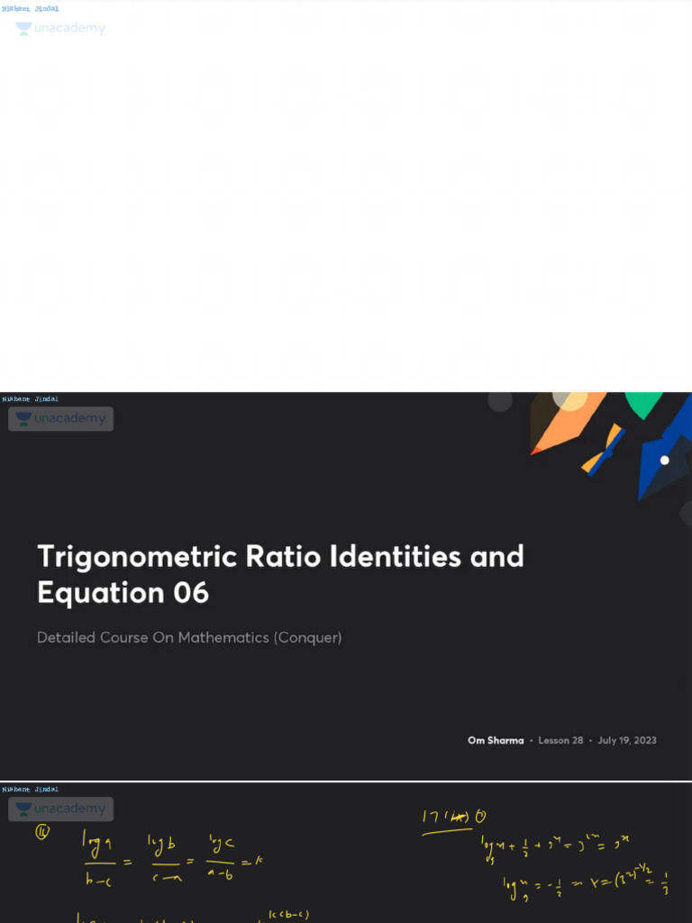 56 Trigonometric Ratio Identities and Equation 06 Notes JindalJi247 | PDF