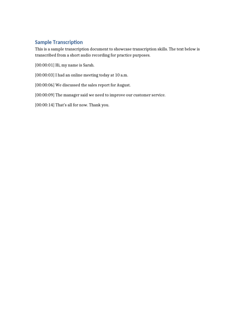 Sample Transcription | PDF