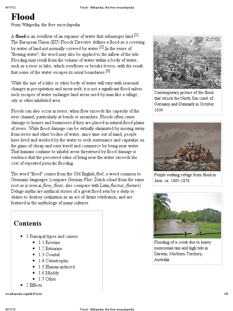Flood - Wikipedia, The Free Encyclopedia | PDF | Flood Control | Flood