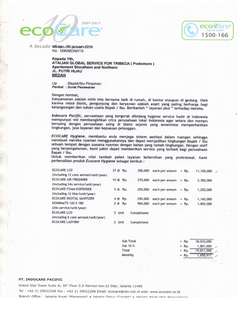 Harga Washroom Eco Care | PDF