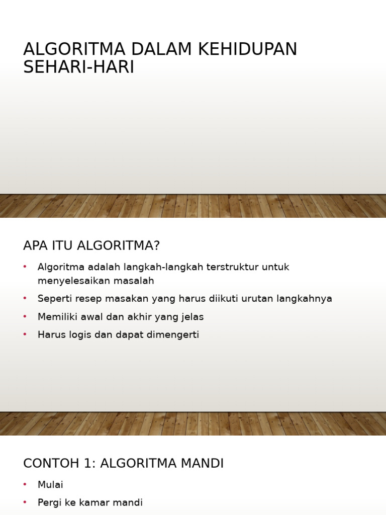 Algoritma Dalam Kehidupan Sehari Hari | PDF