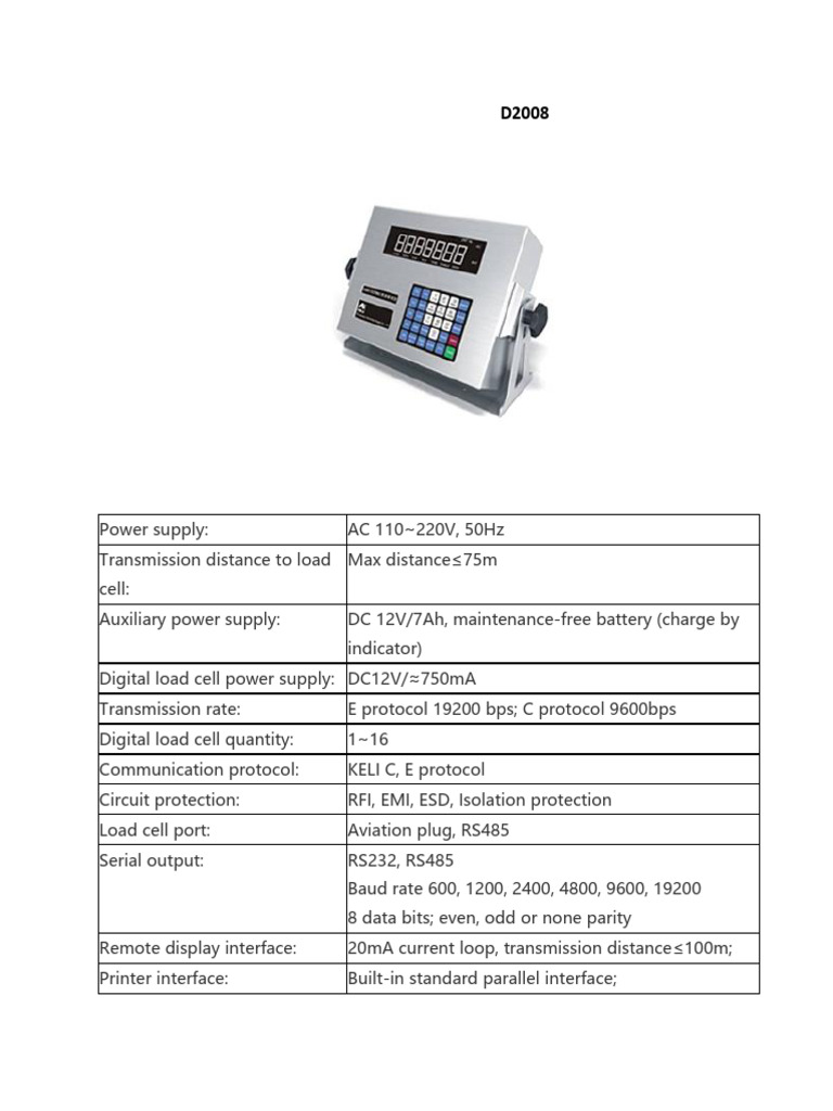 Digital Static Truck Scale D2008 | PDF