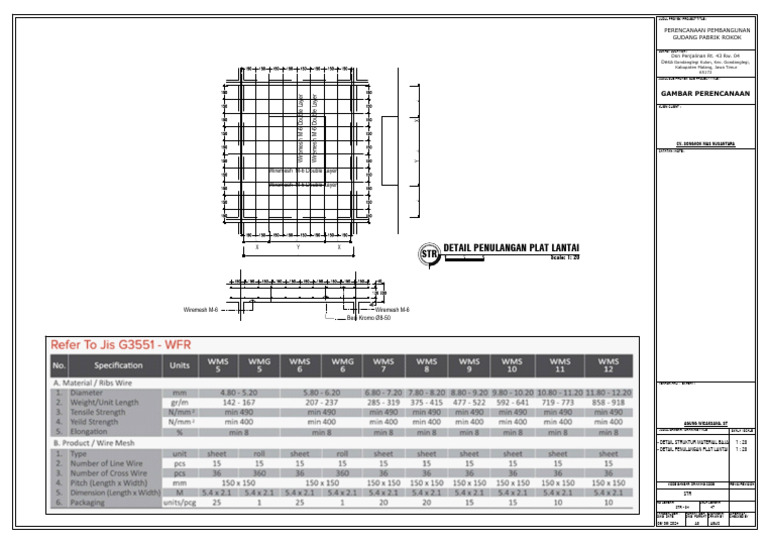 Detail Penulangan Plat Lantai Wiremesh | PDF