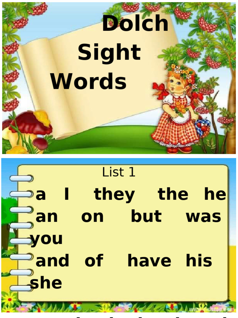 Dolch Sight Words List 1 | PDF