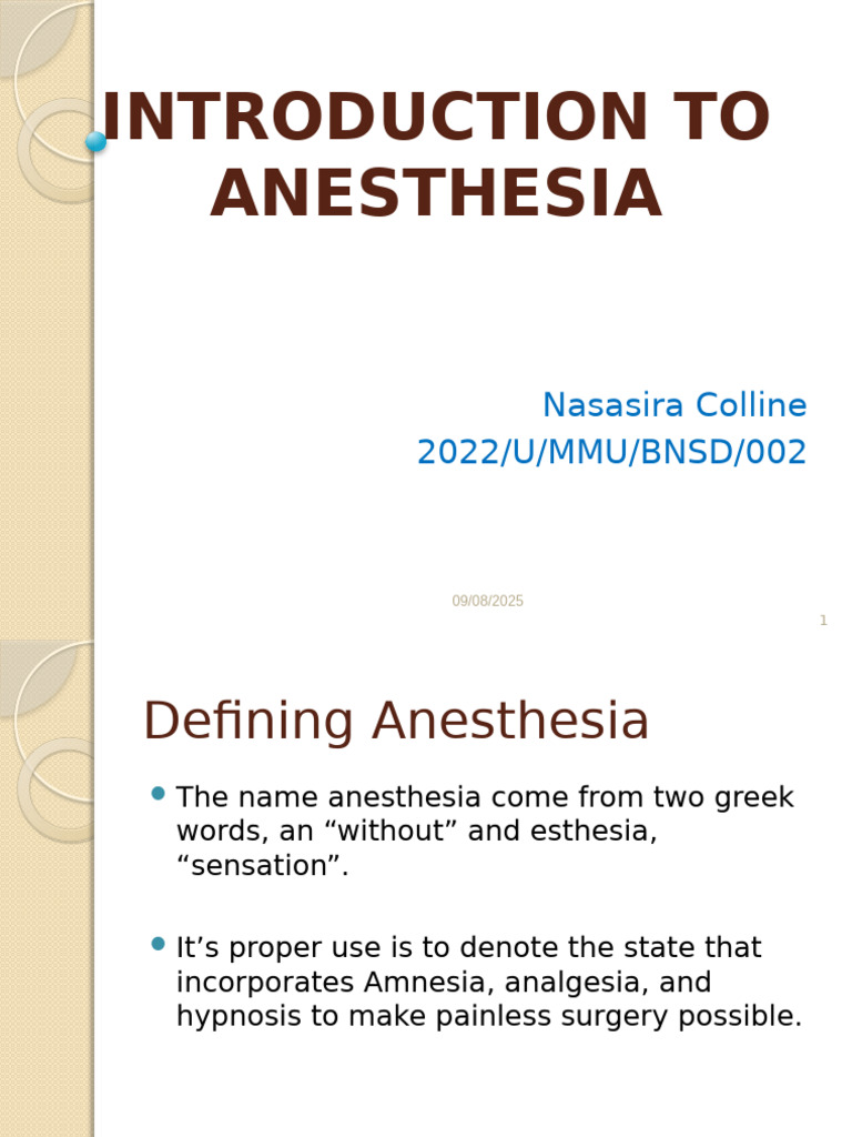 Introduction to Anesthesia | PDF | Anesthesia | Medical Treatments