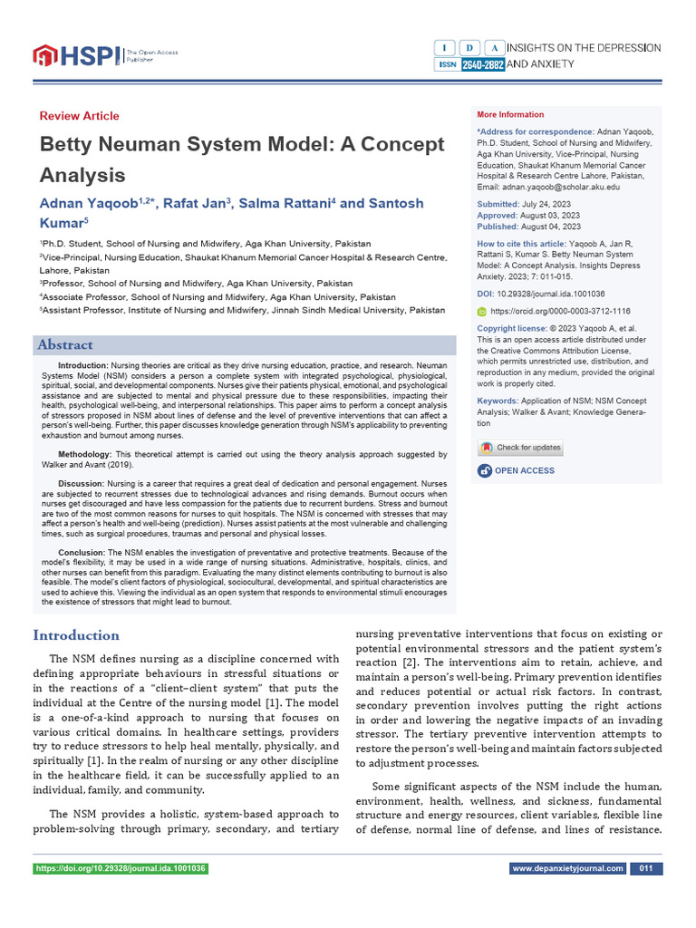 Betty Neuman System Model | PDF | Stress (Biology) | Well Being