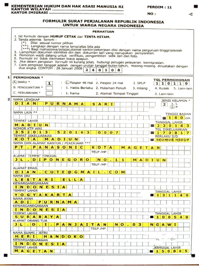 Contoh Pengisian Perdim | PDF