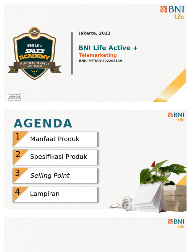 Pengenalan Produk BNI Life Active+ | PDF