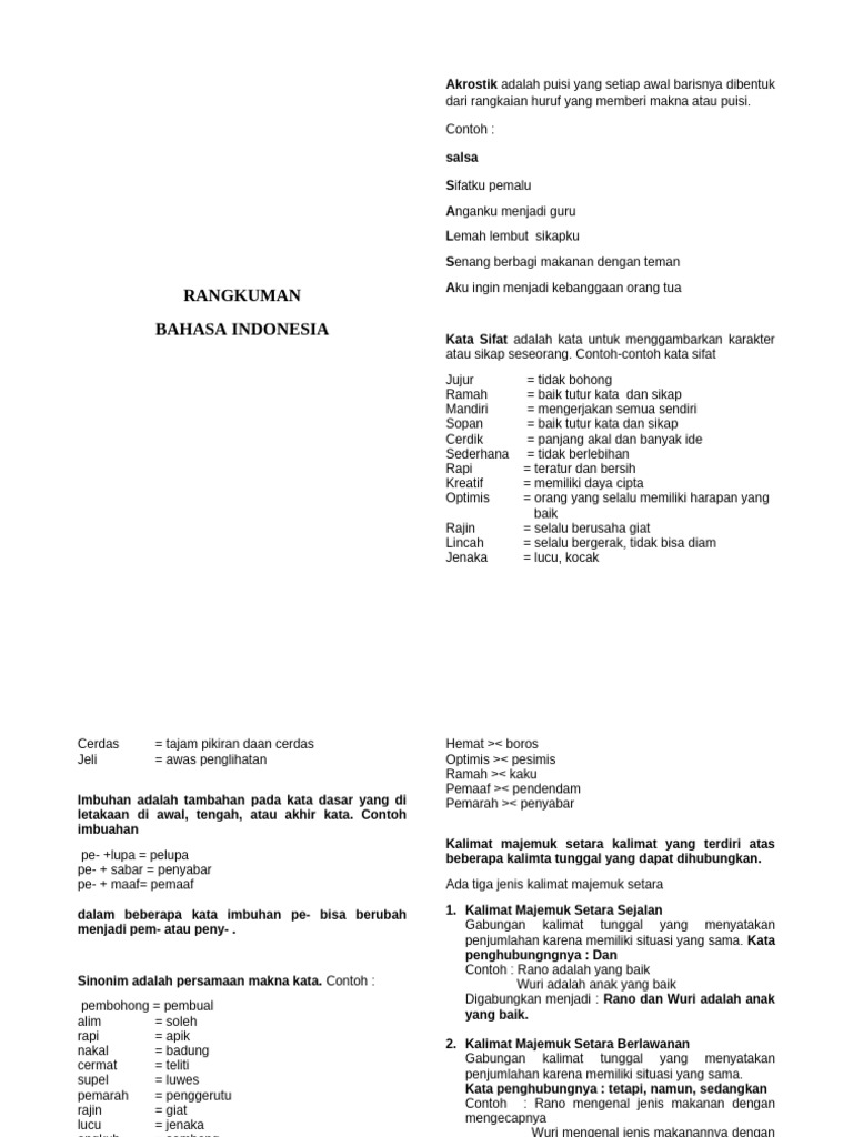 Bhs Indo Kelas 5 | PDF