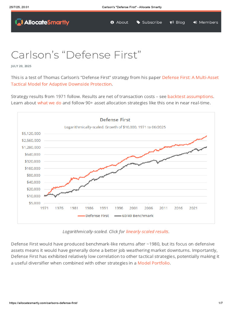 Carlson's Defense First Strategy Explained | PDF | Asset Allocation ...
