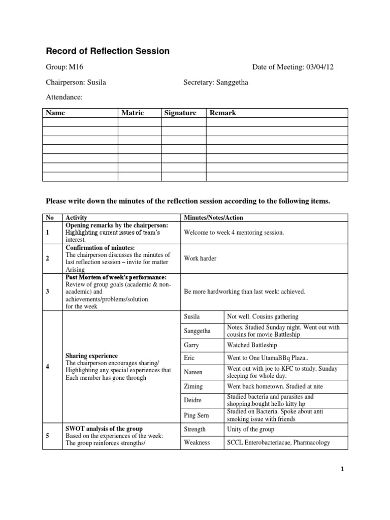 Reflection Session | PDF | Cognition