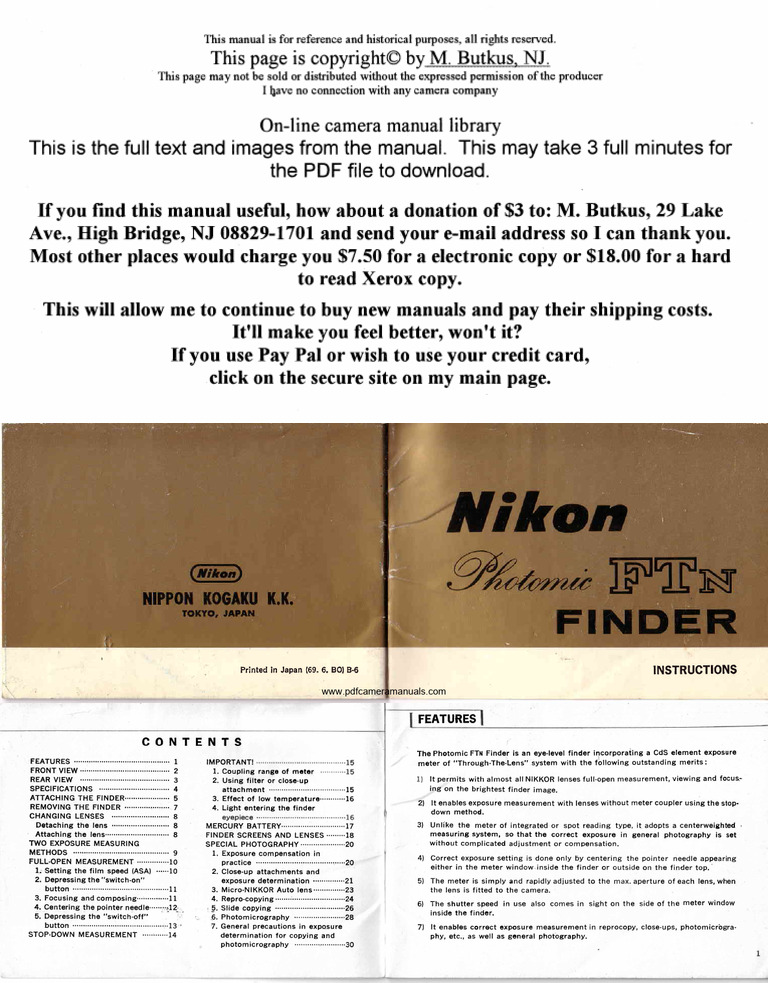 Nikon Ftn Finder | PDF
