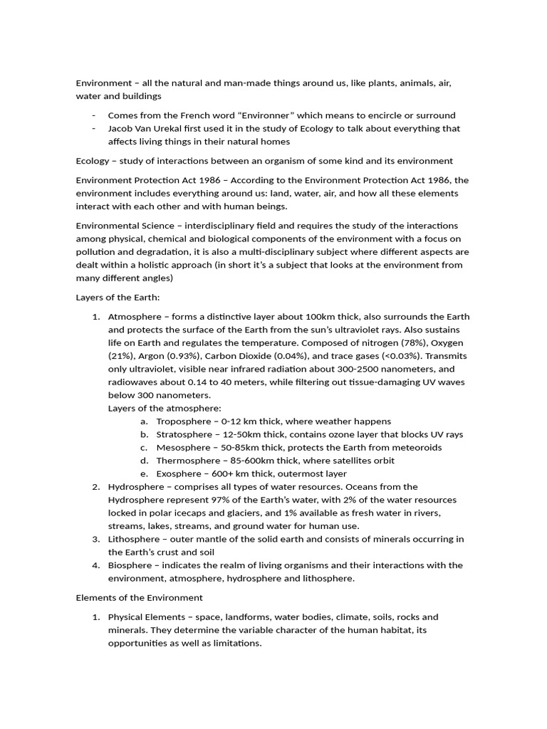 Envi Sci | PDF | Natural Environment | Atmosphere Of Earth