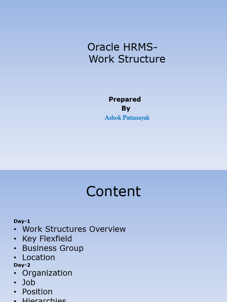 Oracle HRMS Work Structures Guide | PDF | Business | Computing