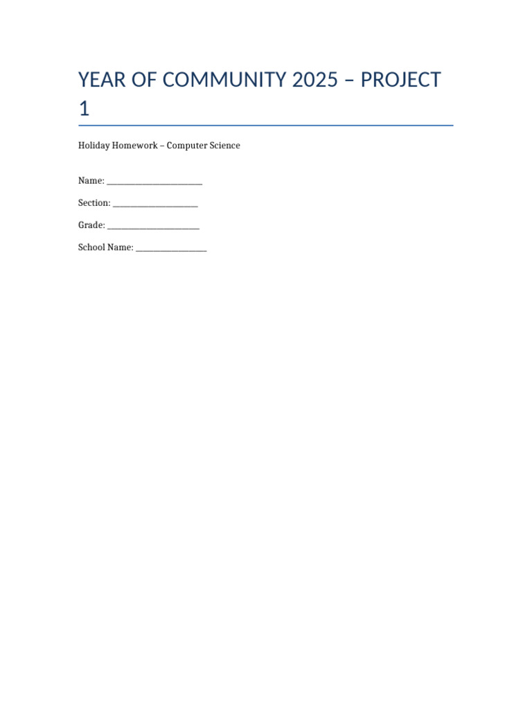 Community 2025 Computer Science Project | PDF