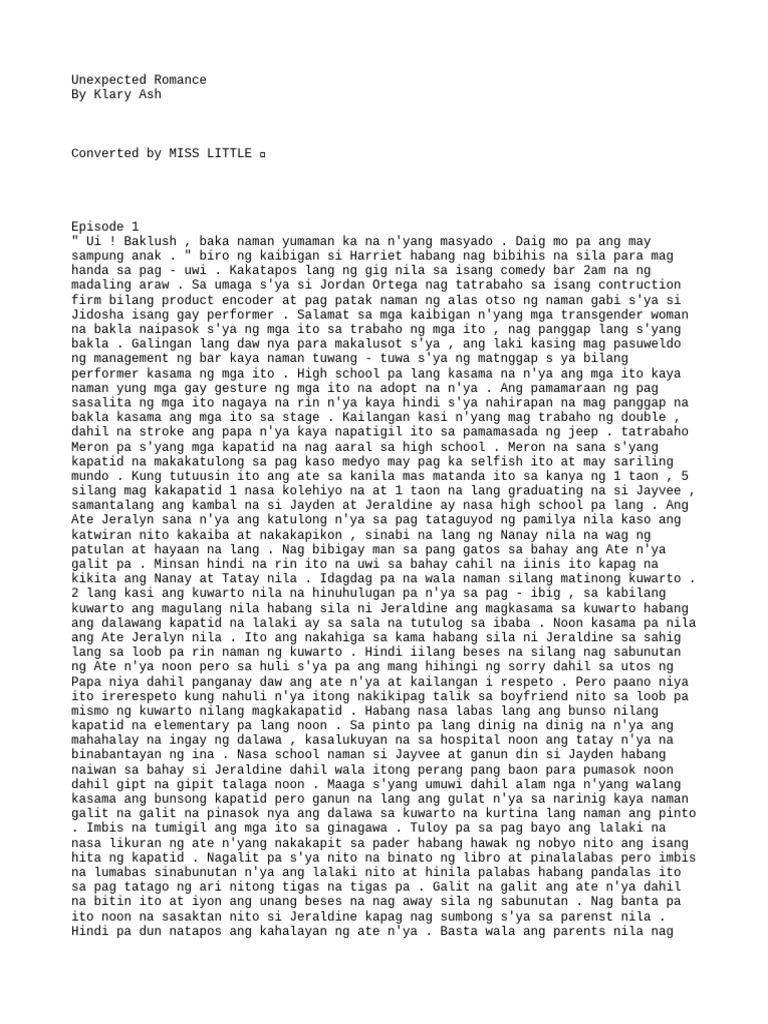 Unexpected Romance by Klary Ash Converted by MISS LITTLE | PDF