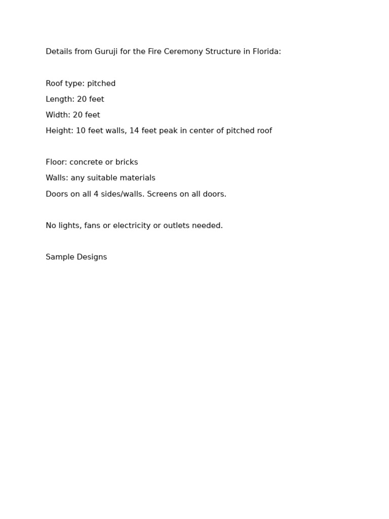 Fire Ceremony Structure Details 20250223 | PDF
