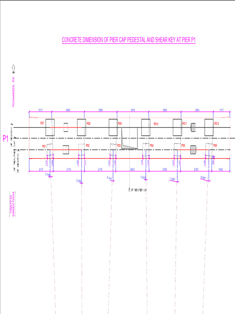 p1 Pier Cap Layout-Model | PDF